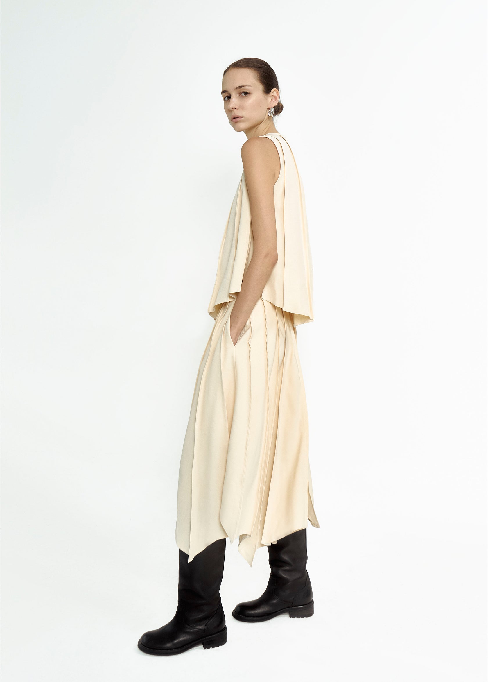 MAYNE STUDIOS - ASYMMETRICAL MIDI SKIRT - ASTOUD