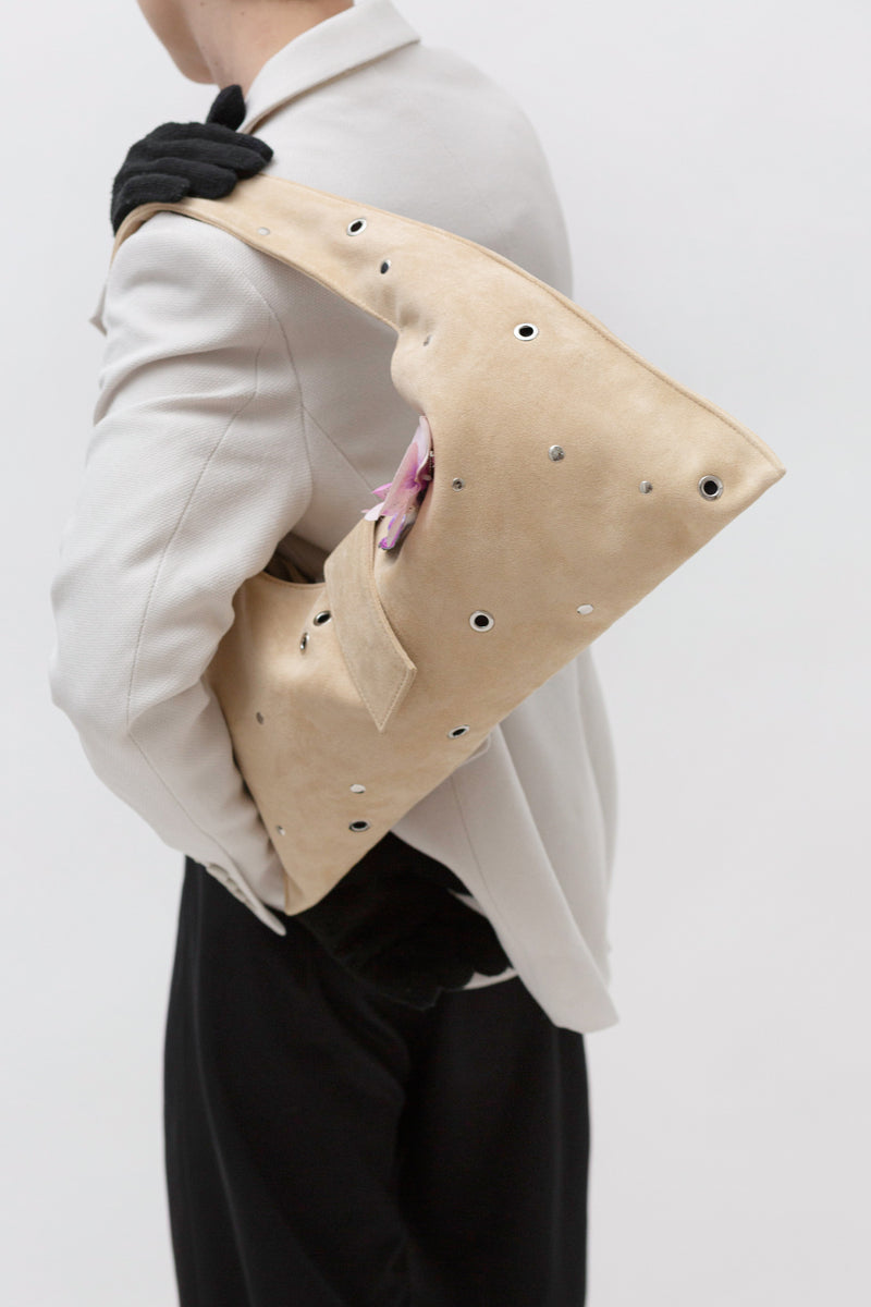 ARYA - Butter Eyelet Crescent Bag - ASTOUD